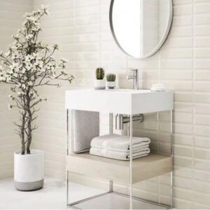 Azulejo Subway Blanco Brillante Biselado 7,5x30.5 cm Importado - Accesaniga