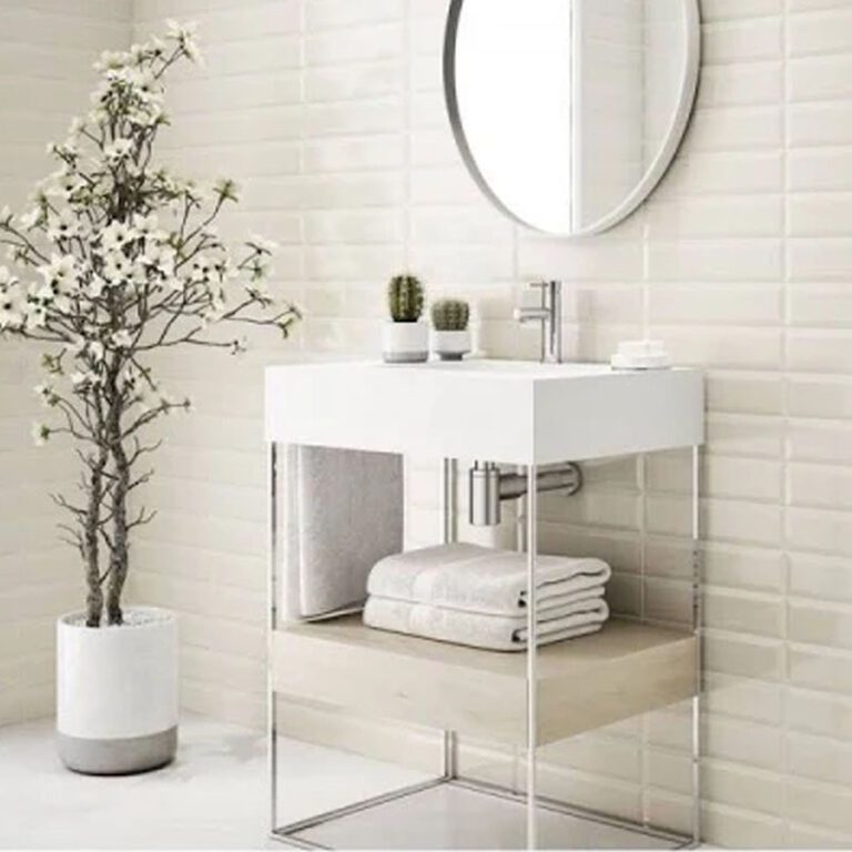 Azulejo Subway Blanco Brillante Biselado 7,5x30.5 cm Importado - Accesaniga